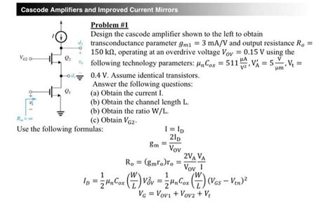 Solved Cascode Amplifiers And Improved Current Mirrors