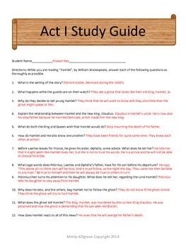 Hamlet By William Shakespeare Study Guides Only By Mindy Killgrove