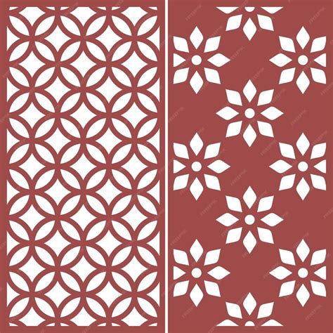 Cnc 라우터 및 레이저 절단을 위한 원활한 패턴 디자인 프리미엄 벡터