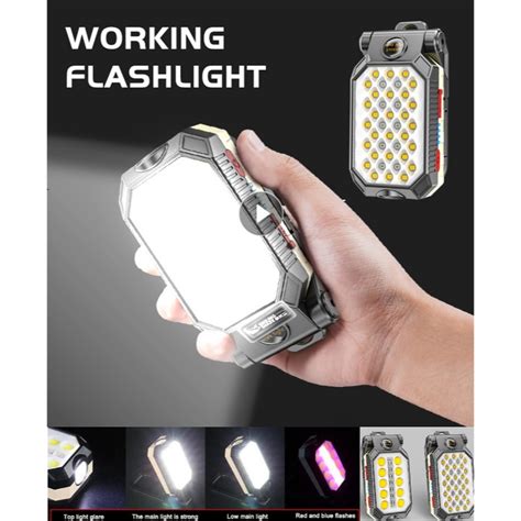 Lampu Suluh 1800w Led Light Usb Rechargeable Cob Torchlight Car Portable Usb Rechargeable