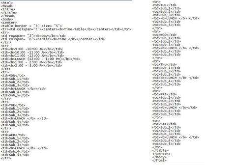 Write The Html Coding Of This Table Given In The Picture Please Help Images