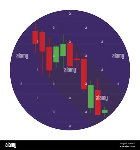 Candlestick Icon Chart Down Trend Of Stock Chart Graphical Analysis Of Financial Markets Graph