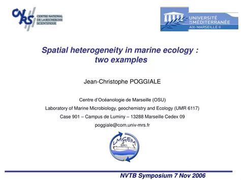 Ppt Spatial Heterogeneity In Marine Ecology Two Examples Powerpoint Presentation Id 4653431
