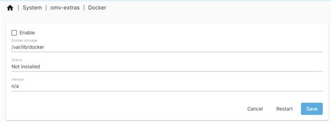 Omv Extras Docker Not Installed Cannot Remove General Openmediavault