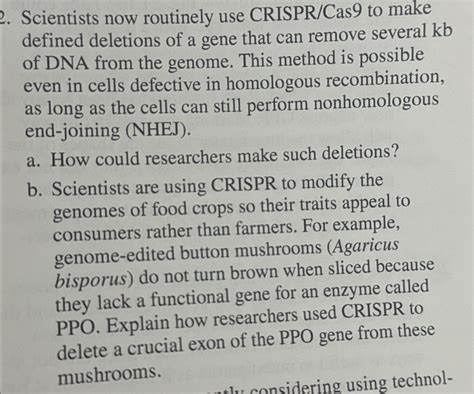 Solved Scientists Now Routinely Use Crispr Cas9 ﻿to Make