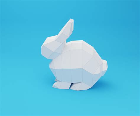 Bunny Papercraft Template Diy 3d Paper Craft Pdf Downloadabe Pattern