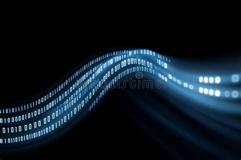 Flowing Binary Code On Black Background Global Programming And Technology Stock Illustration