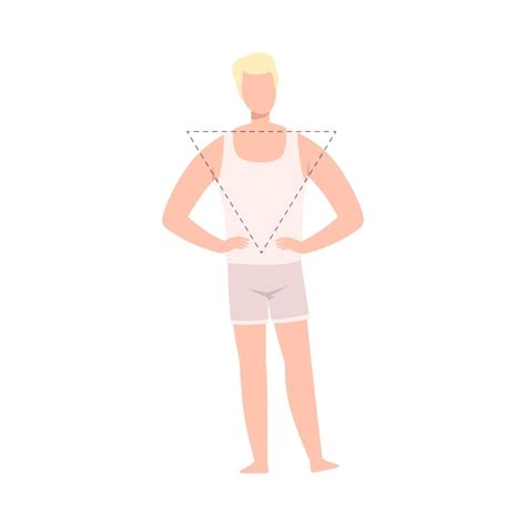 Premium Vector Faceless Man In White Tank Top And Underpants Male Body Inverted Triangle Shape
