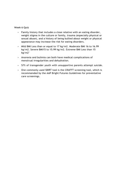 Nr 606 Week 6 Quiz Summary Course Resources