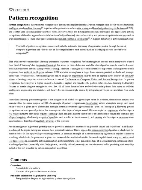 Pattern Recognition Pdf Pattern Recognition Statistical