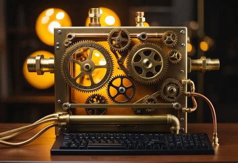 Steampunk Computer Gear Merging Vintage Aesthetics With Modern