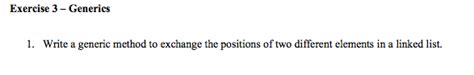 Solved Exercise 3 Generics 1 Write A Generic Method To