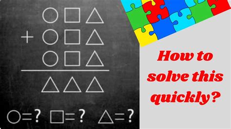 Circle Square Triangle How To Solve This Quickly Circle Square Triangle Maths Puzzle