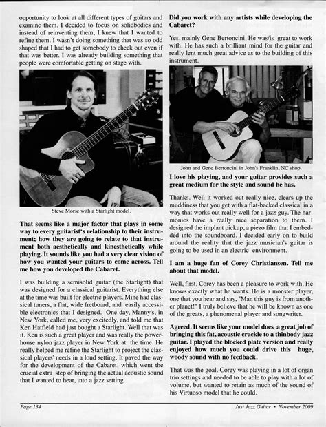 Just Jazz Guitar Magazine Article By Ryan Thorell A Conversation