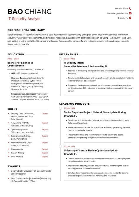 Information Security Analyst Resume Information Security Analyst Cover