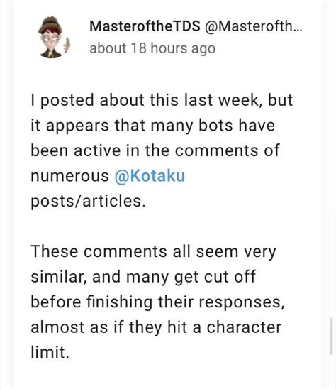 Masterofthetds Reveals Abundance Of Bot Activity On Kotakus Twitter Rkotakuinaction