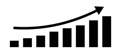 Gradually Increasing Arrow And Bar Graph Silhouette Icon 48388958