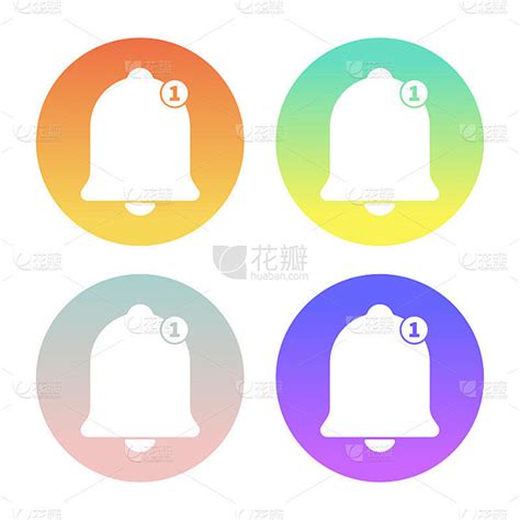 通知铃图标设置。简约的设计。传入消息的概念。报警图标。现代时尚的梯度。