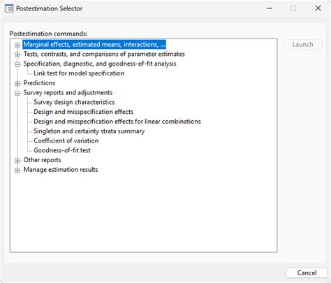 Postestimation Selector Stata