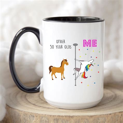 Funny 50th Birthday Mugs Fifty And Fabulous Cups 50 Year Old Ts Friend