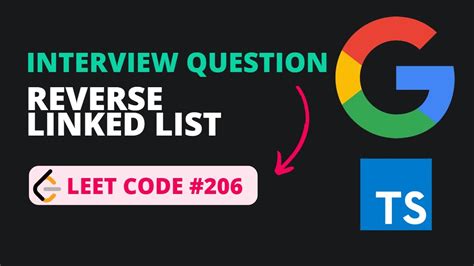 Reverse Linked List Leet Code 206 Typescript Youtube