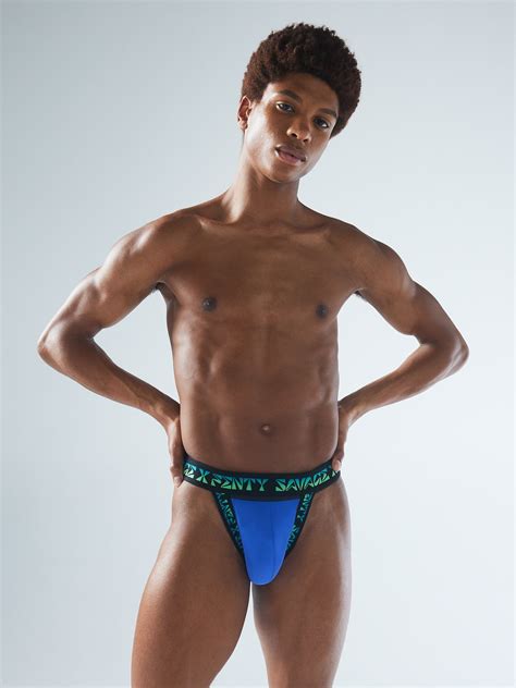 I Dare Hue Jock Strap Harness XS L In Blue Multi SAVAGE X FENTY