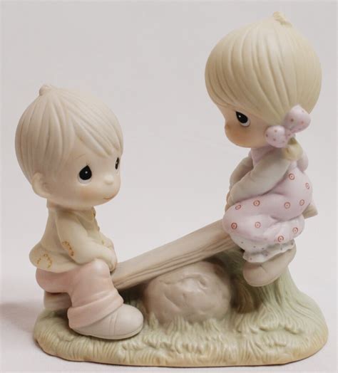 Precious Moments Figurine Love Lifted Me Boy And Girl Teeter Totter