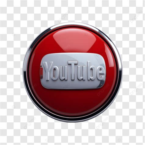 Значок кнопки на Youtube с высоким разрешением на прозрачном фоне Png Youtube кнопка 3д Png