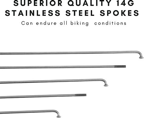 Vincita 36 Pieces 14g Bicycle Stainless Steel Spokes 254mm 294mm With