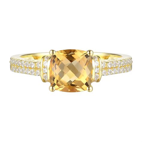 Masterpiece 14k Gold Over Citrine And Lab Created White Sapphire Ring