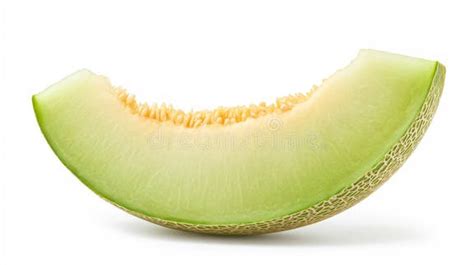 Freshly Cut Honeydew Melon Slice On White Background For Food