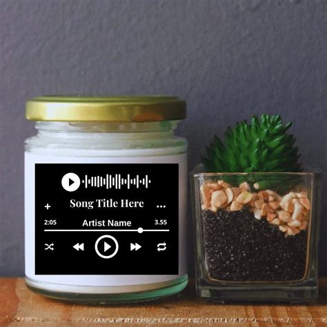 Candle Spotify Code Ts Custom Scented Candle Spotify Code Etsy