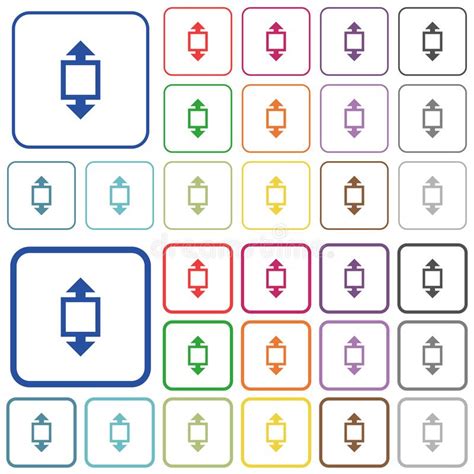 Height Tool Outlined Flat Color Icons Stock Vector Illustration Of