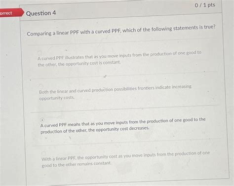 Solved Comparing A Linear Ppf With A Curved Ppf Which Of