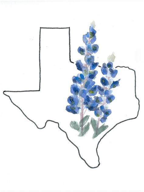Pin On Crafts Bluebonnet Tattoo Texas Watercolor Blue Bonnets