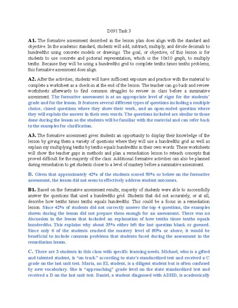d091 task 3 task 3 for introduction to curriculum instruction and