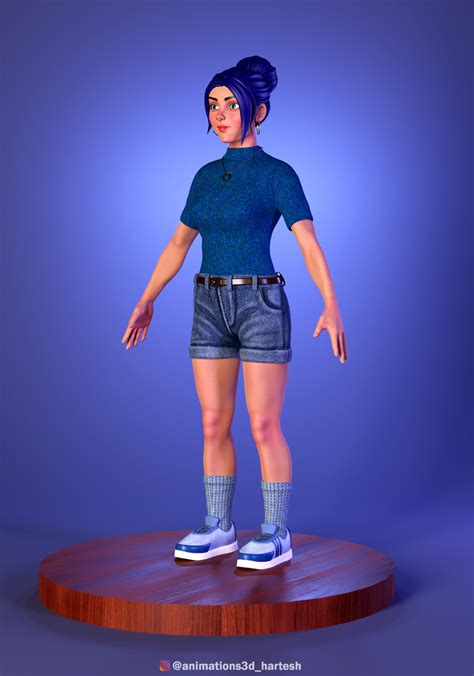 Stylized Girl 3d Model Blender Freelancer