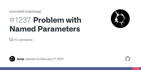 Problem With Named Parameters Issue Microsoft Msphpsql GitHub
