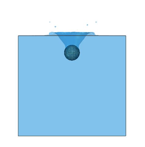 Impact Of One Hollow Sphere Into The Water Surface In The Abaqus