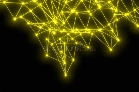 Abstract Technology Connections In Space Background With Structure Connecting Dots And Lines