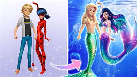 🧜‍♀️ Miraculous Ladybug Glow Up Transformation Into Mermaids