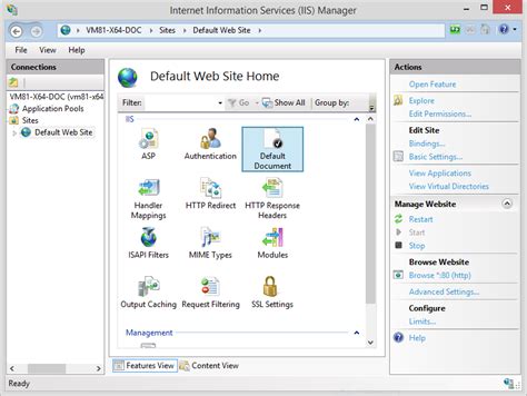 webviewer configuring internet information services windows 8 and