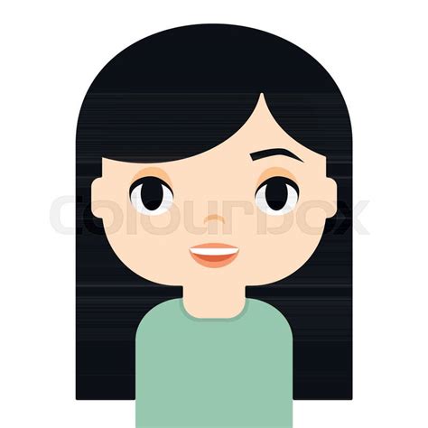 Woman Avatar With Smiling Face Female Cartoon Character Ha Colourbox