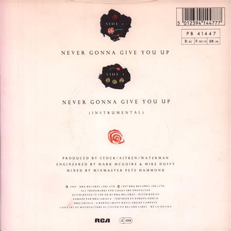 Never Gonna 597 Never Gonna Give You Up By Rick Astley The Uk