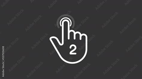 Animated Double White Linear Icon Gesture With Touchscreen Smartphone Display Control