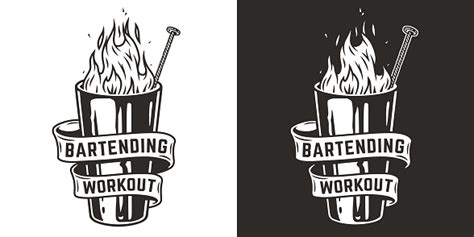 바텐딩용 화재 또는 칵테일 셰이커가 있는 바텐더 유리 바 유리 또는 바텐더 용 보스턴 셰이커 강철에 대한 스톡 벡터 아트 및