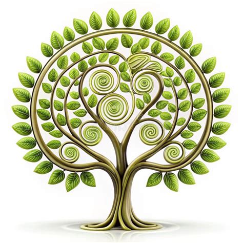 Abstract Spiral Tree With Circular Leaves Stock Illustration Illustration Of Isolated Organic