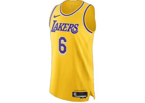 Nike Nba Los Angeles Lakers Lebron James 6 Authentic Jersey Yellow Men