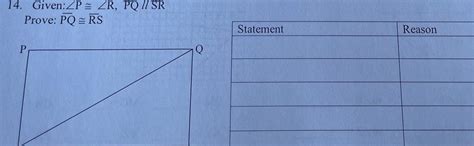 Answered 14 Given Zp Zr Pq Ii Sr Prove Pqrs P Statement Reason Kunduz
