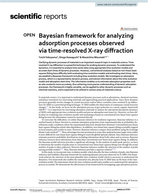 Pdf Bayesian Framework For Analyzing Adsorption Processes Observed